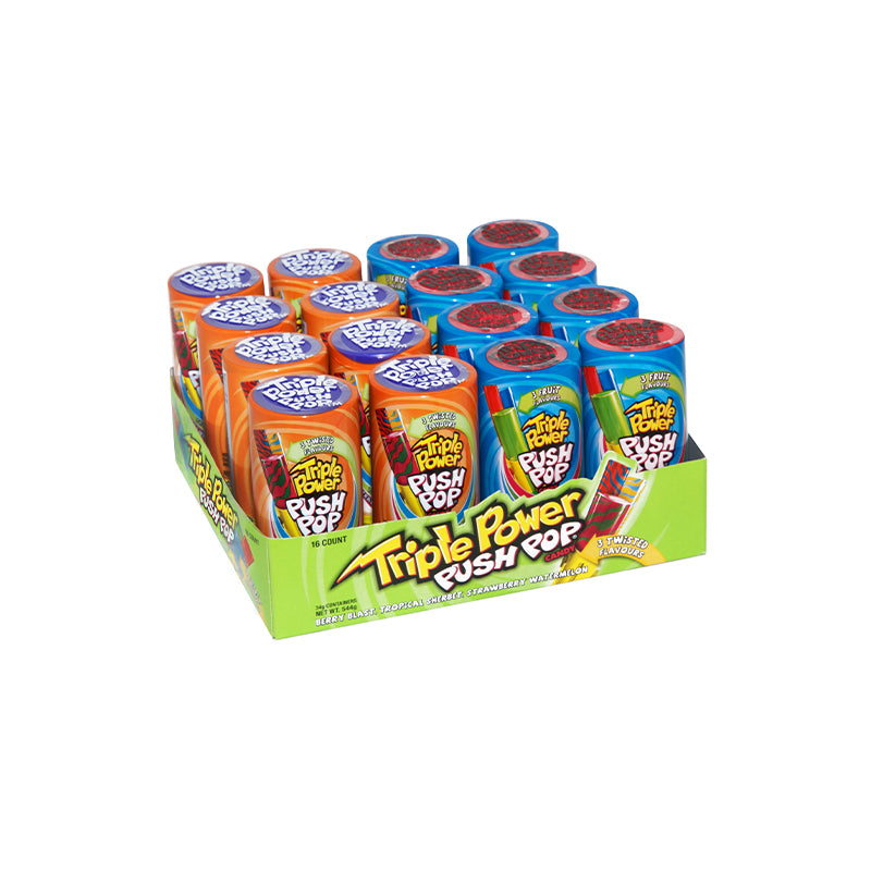 Triple Power Push Pop 16 x 34g – Ocandy Confectionery